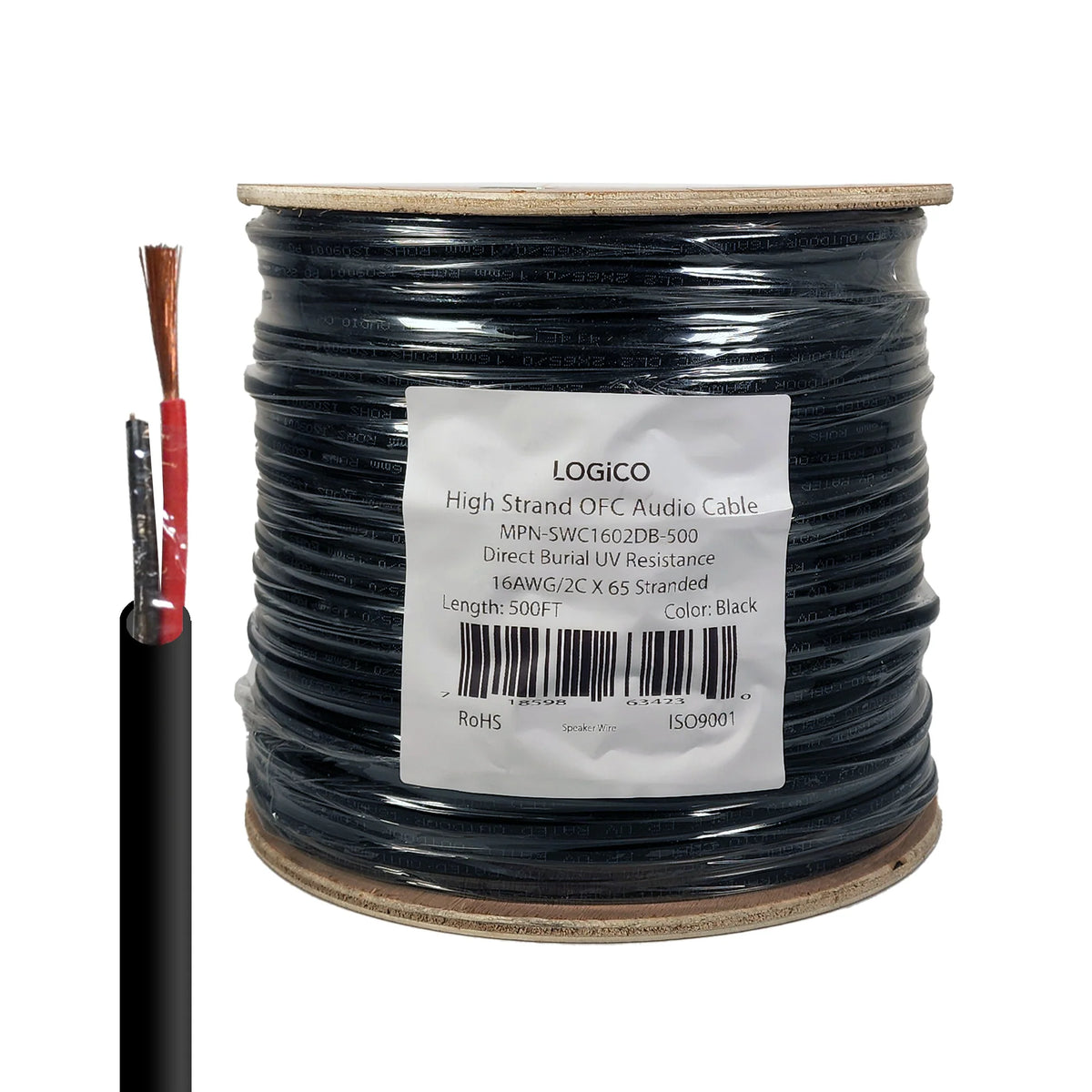 Logico 16/2 AWG Indoor Outdoor Direct Burial Speaker Wire Audio Cable
