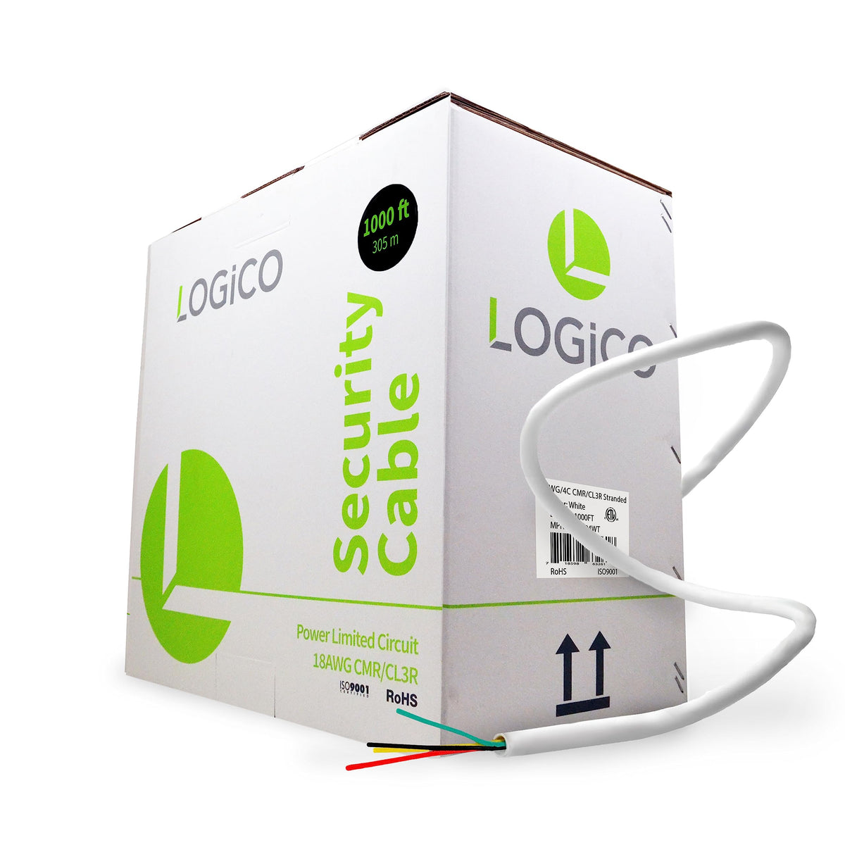 Logico 18/4 BC CMR CL3R Stranded Wire 18AWG 4 Cable 1000ft
