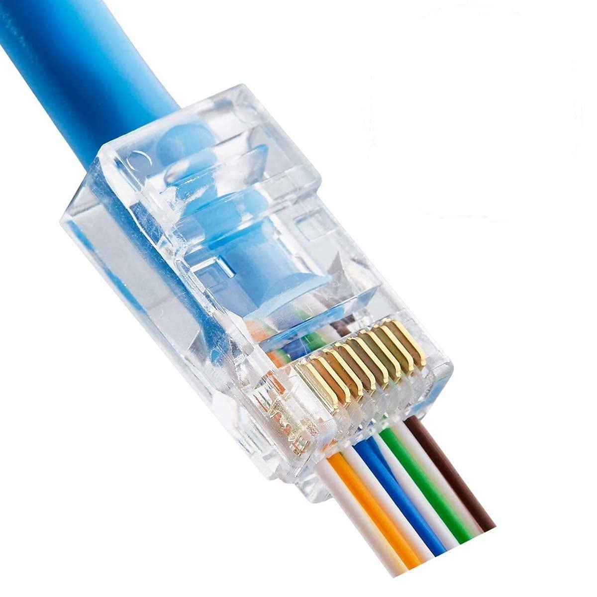 Cat6 Cat6a Pass Through RJ45 End Modular Plug UTP Ethernet Unshielded