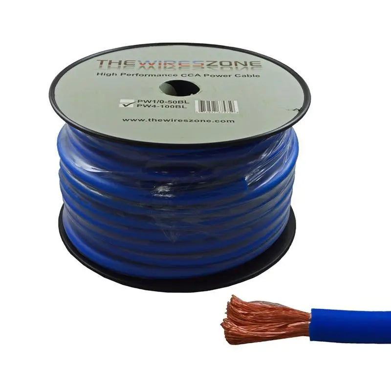 4 Gauge 100' High Performance Amplifier Power Cable Blue
