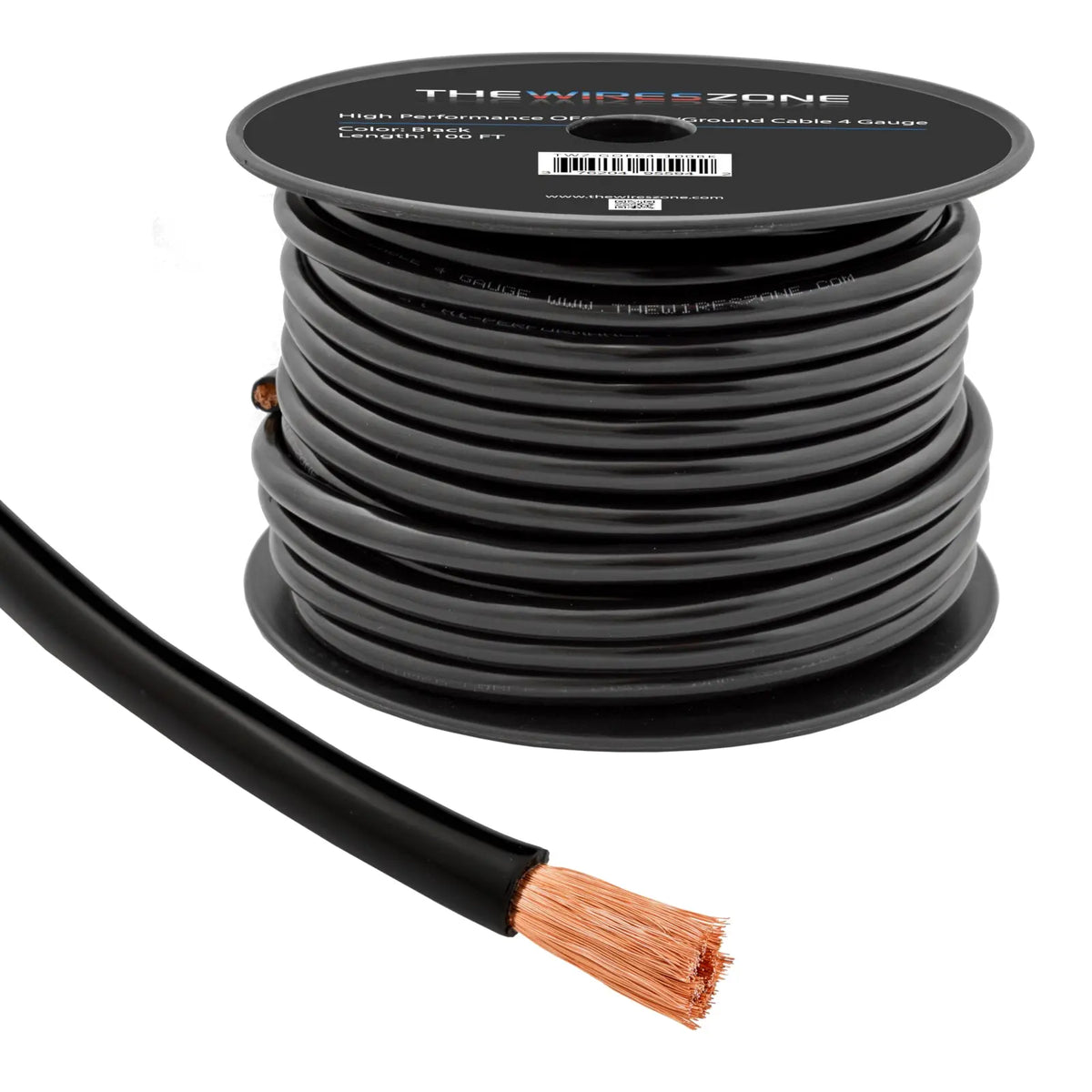 4 Gauge 100ft OFC Power Cable Oxygen-Free Copper Ground Wire