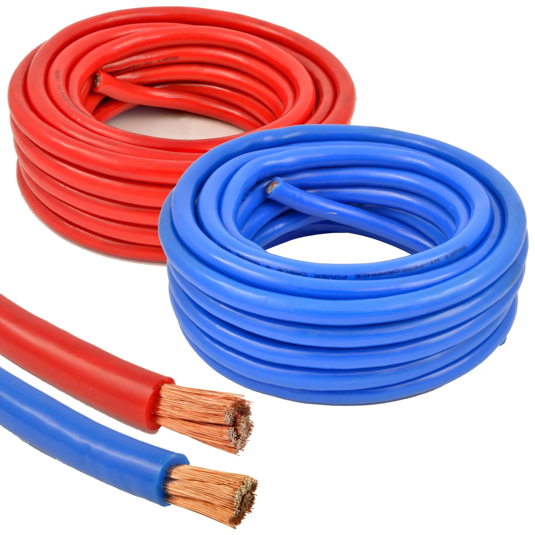 4 Gauge 50 Feet Total Red and Blue High Performance Amplifier Power/Gr