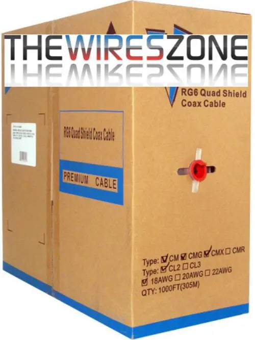 CATV RG6/U Quad Shield 18 AWG Aluminum Foil Shield 1000 Fee