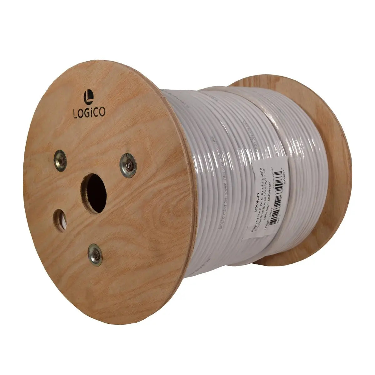 Logico In-Wall Audio Speaker Cable Wire 14/4 AWG 500ft White