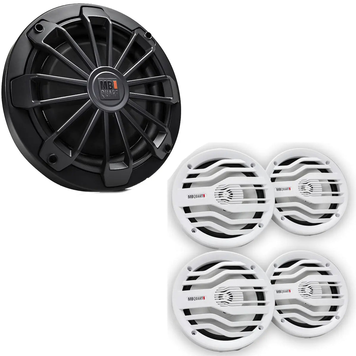 MB Quart NPW-254 10" Marine Subwoofer & NK2-116W 6.5" Marine Speakers