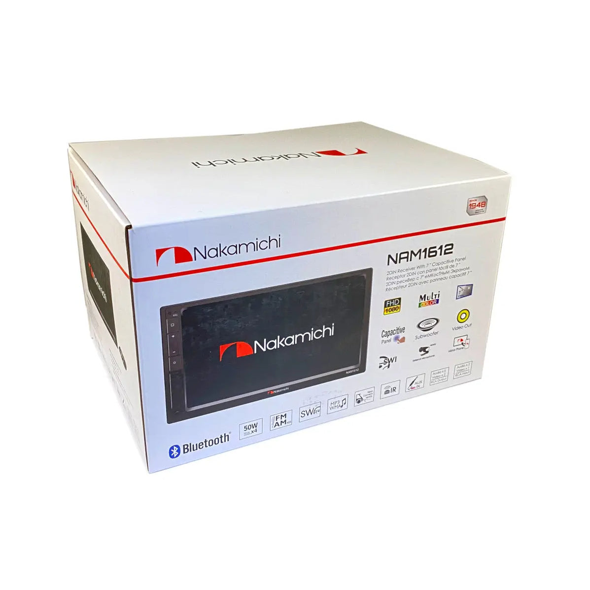 Nakamichi NAM1612 7" Double DIN Multimedia Receiver Bluetooth USB Radi