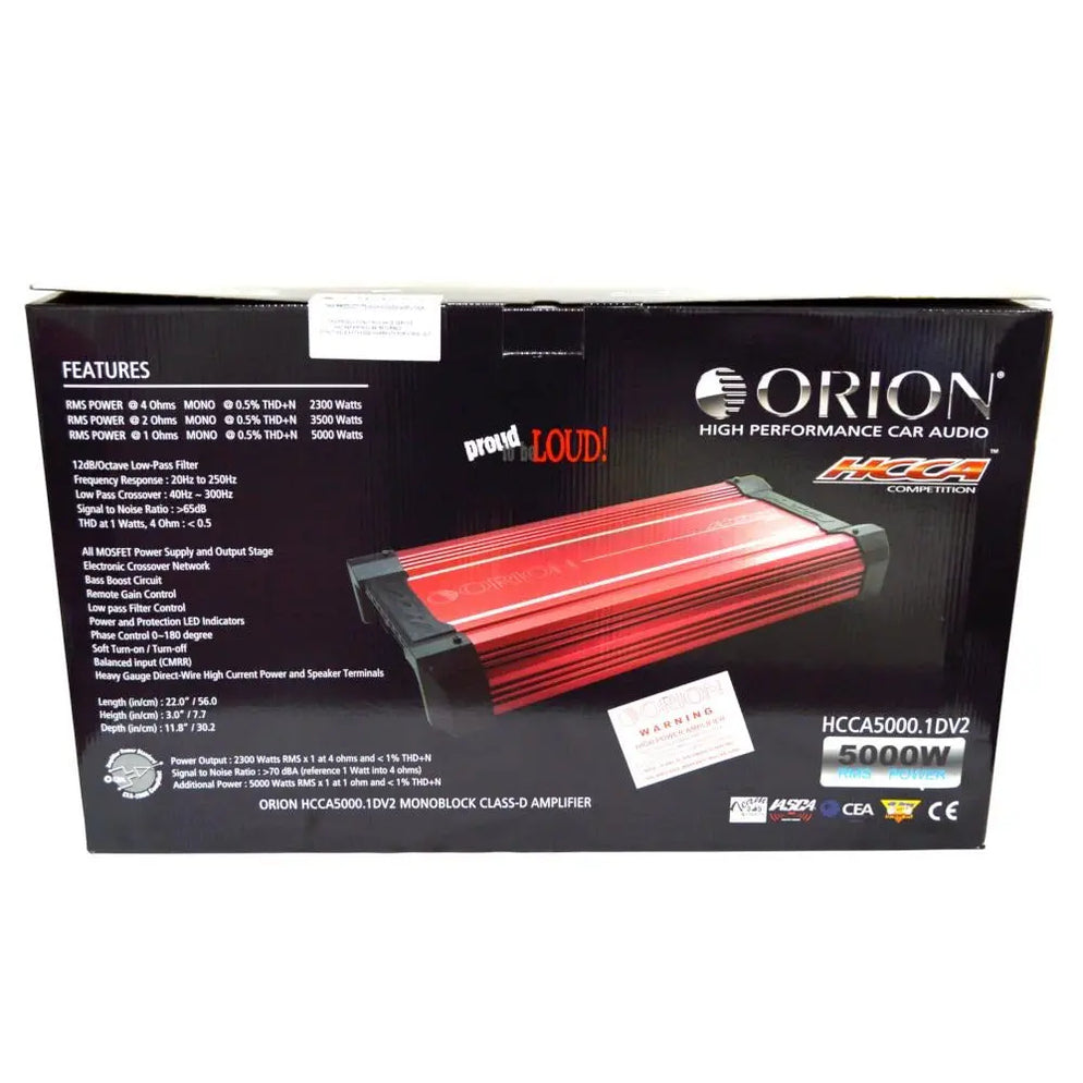 ORION HCCA5000.1DV2 HCCA Competition Class D Monoblock Amplifier 10000