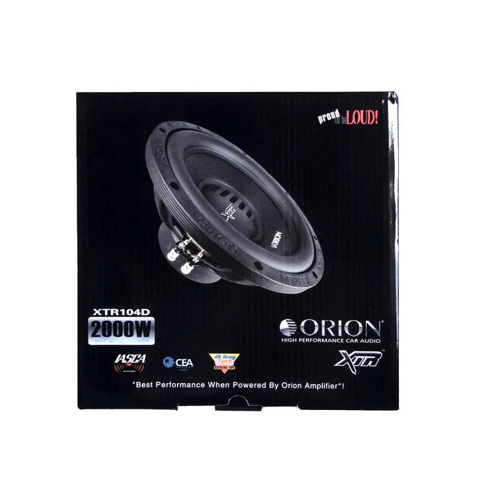 Orion XTR104D 10" XTR Series Dual 4 Ohm 2000W Max Power DVC Car Subwoo ...