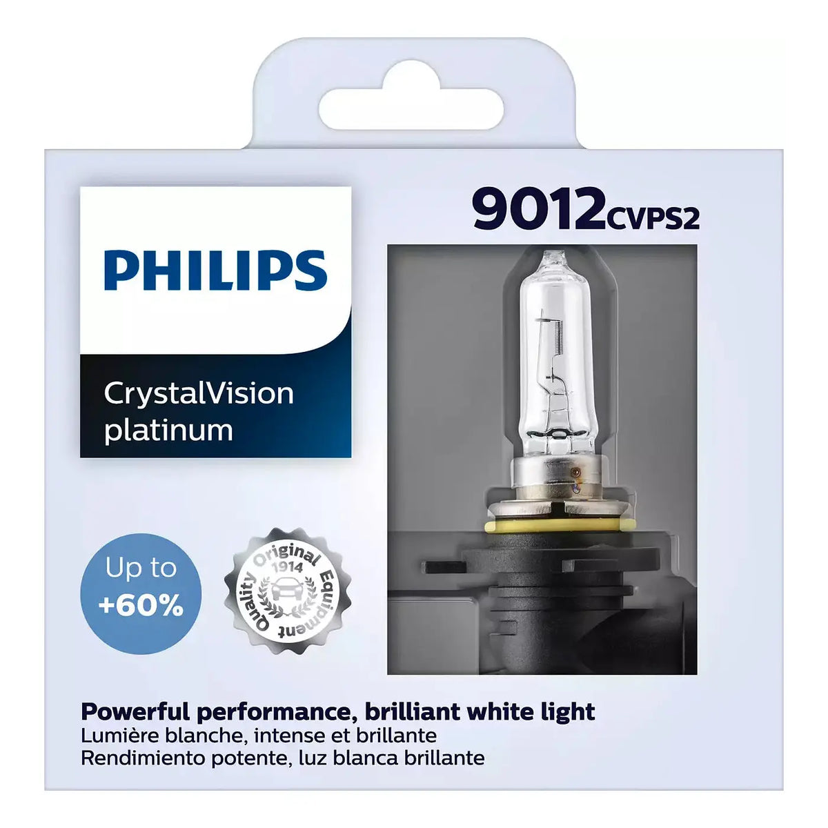Philips 9012CVPS2 9012 CrystalVision Platinum 55W 12V Halogen Car Head