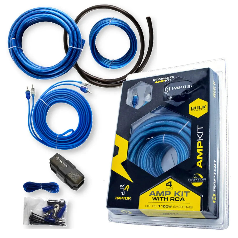Raptor R2AK4 4 Ga. Complete Amp Kit for Up to 1100W Systems
