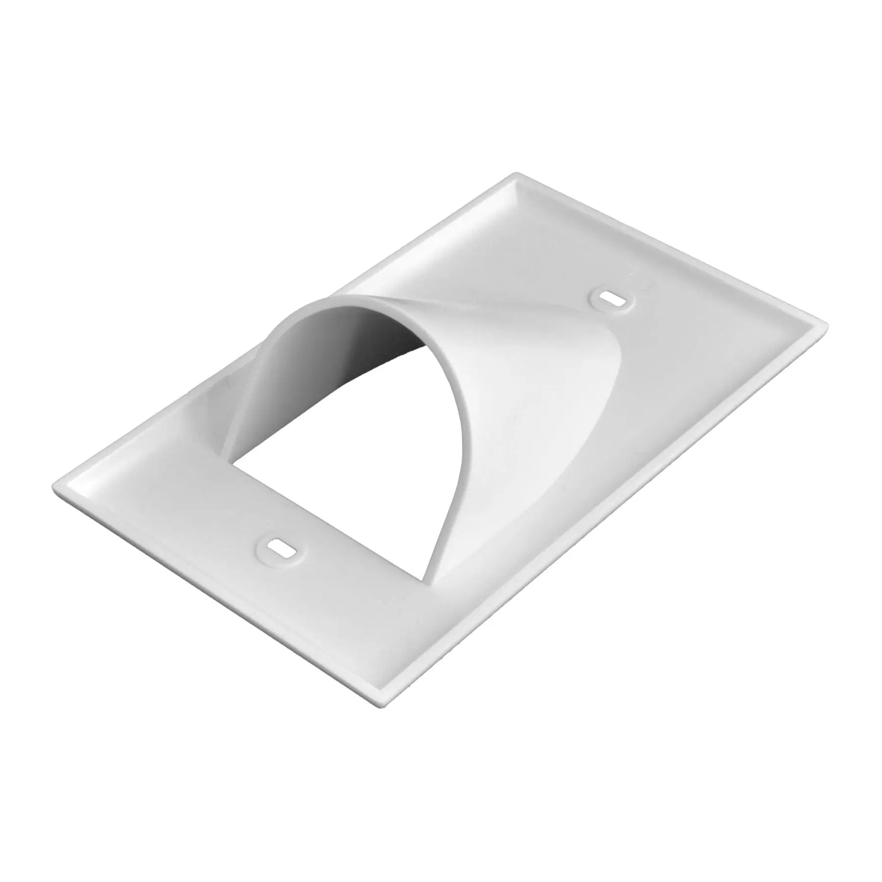 Recessed Single 1 Gang Low Voltage Cable Wall Plate White