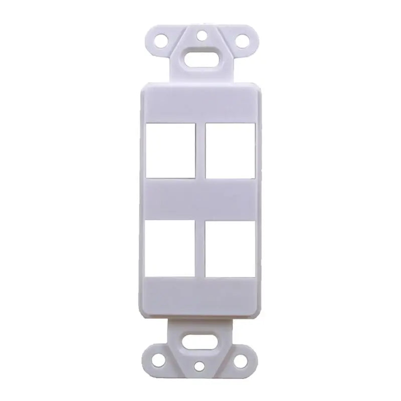 White 4-Port Decora Keystone Jack Wall Insert Cat5/6, USB