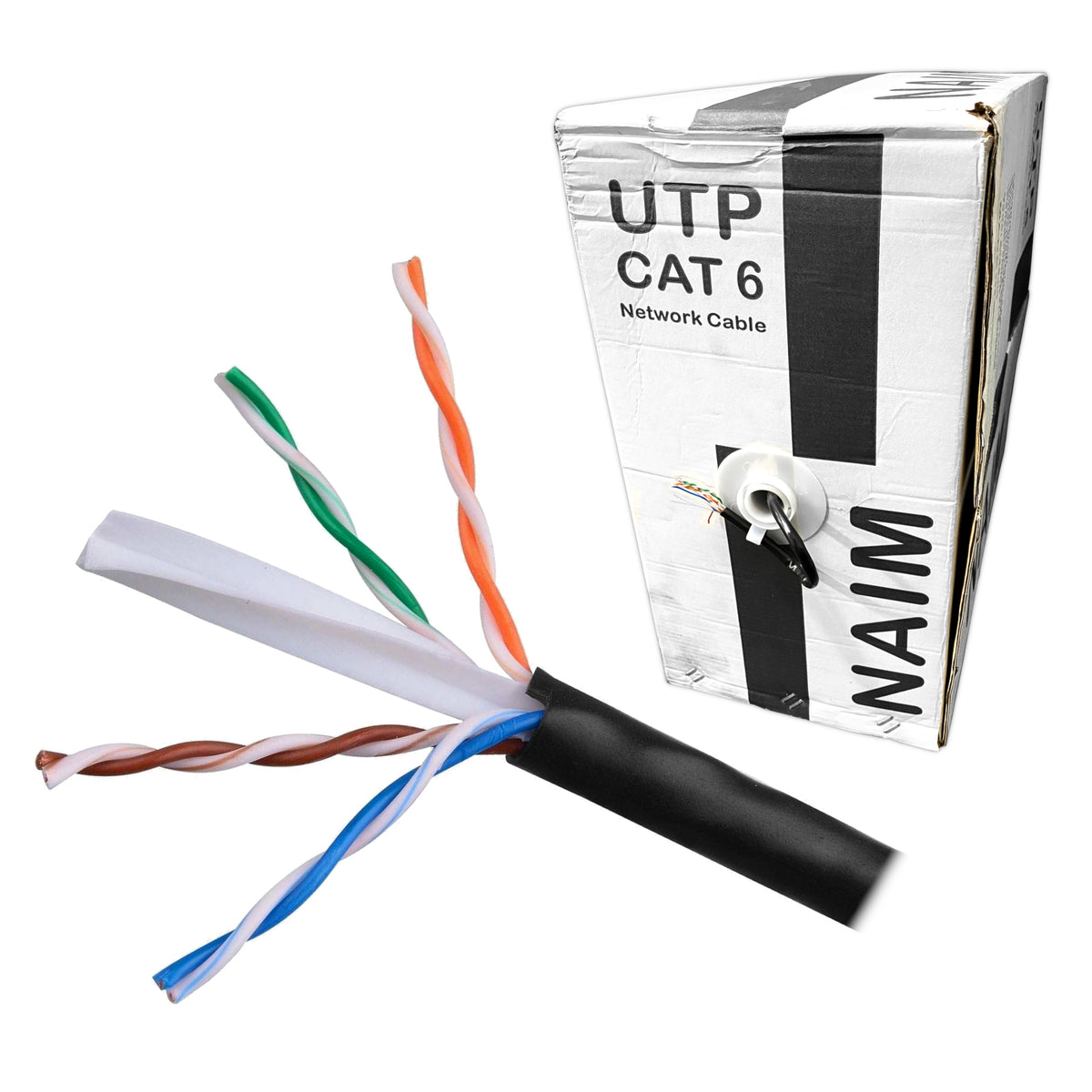 Bulk Cat6 UTP 1000ft CCA Ethernet Network Cable 23 AWG Pull Box Outdoo